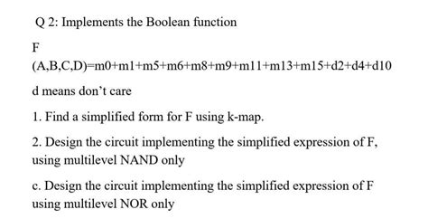 solved q2 implements the boolean function f