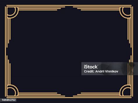 아르 데코 프레임 빈티지 선형 테두리 초대장 전단지 및 인사말 카드에 대한 템플릿을 디자인합니다 1920 년대의 스타일 1930 년대 벡터 일러스트레이션 기하 도형에 대한