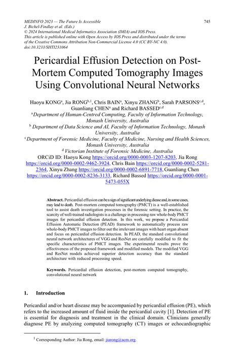 Pdf Pericardial Effusion Detection On Post Mortem Computed Tomography