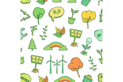 Go Green Icons Seamless Pattern Graphic By Padmasanjaya · Creative Fabrica