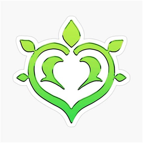 Genshin Impact Symbol Element Dendro Nature Sticker