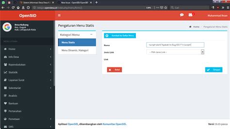 Bug Xss Script Xss Pada Form Menu Nama Desa · Issue 1989