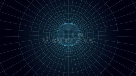 An Abstract Tunnel With A Mesh Structure Perspective Blue 3d Grid Of