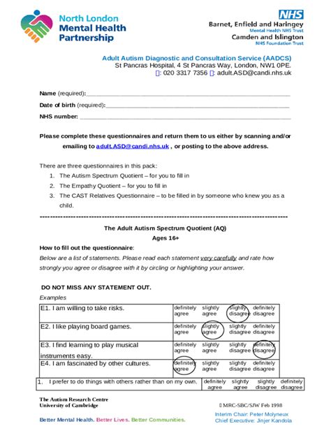 Empathy Quotient Eq For Adults Doc Template Pdffiller