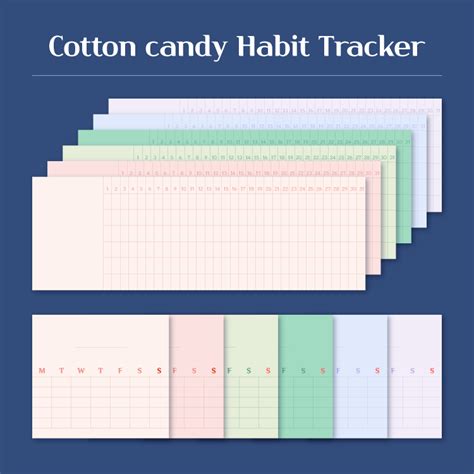 솜사탕 해빗 트래커 메모 스티커 12종류 위버딩