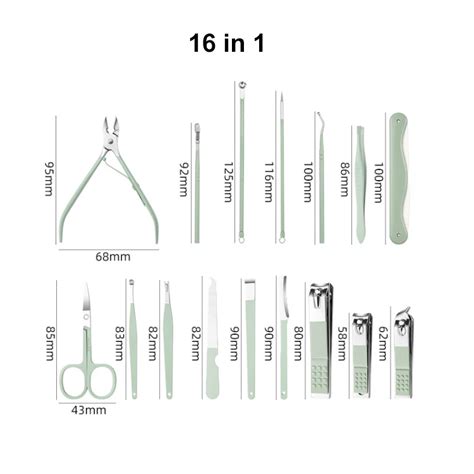 Wholesale 16 In 1 Stainless Steel Manicure Set Nail Clipper Manicure