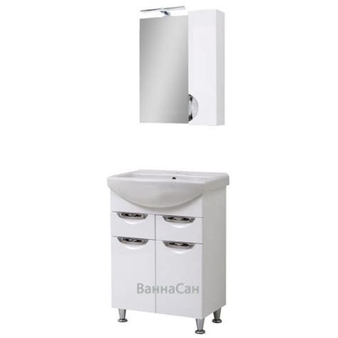 Купити Тумба з дзеркалом для ванної недорого 60 см завширшки Юввіс Оскар 33731 23896 ціна 6559