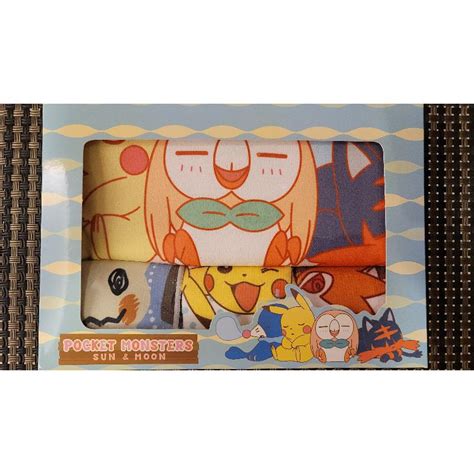 【免運】【現貨】【日本景品】寶可夢 神奇寶貝 日月 毛巾手帕組 皮卡丘木木梟火斑喵謎擬q鬃岩狼人球球海獅 蝦皮購物