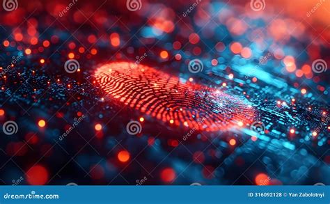Enhancing Personal Data Security With Neon Background And Fingerprint Technology Concept Data