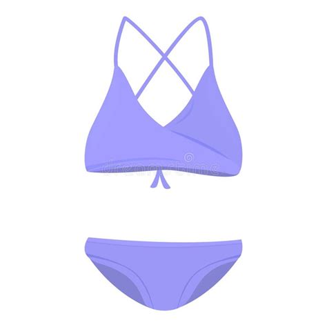 Purple Two Piece Swimsuit Isolated On White Background Stock Vector Illustration Of Elegant