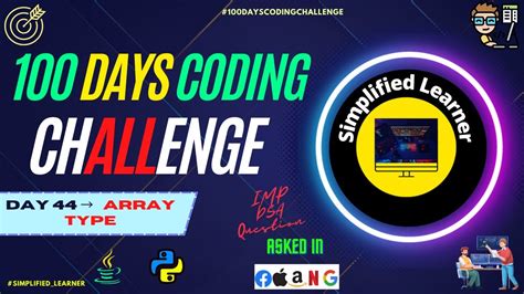 Day 44 Program To Find The Array Type Do Not Miss This Video Very Imp Dsa Question Youtube