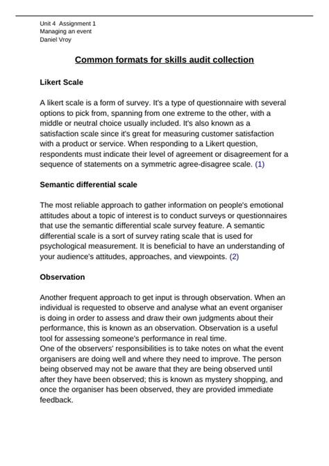 Btec Level 3 Business Unit 4 Assignment 1 Managing An Event P2