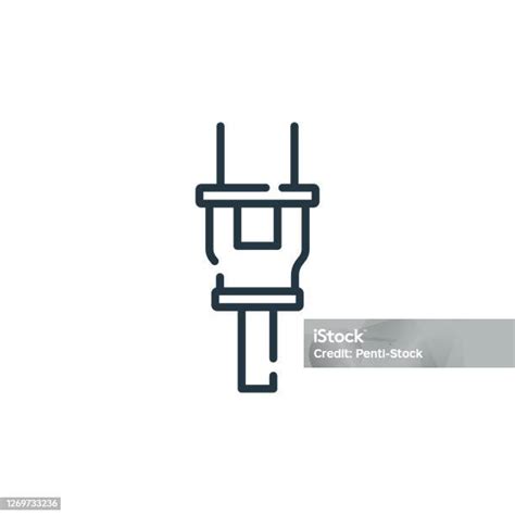 흰색 배경에서 격리된 벡터 아이콘을 연결합니다 개요 웹 사이트 디자인 및 모바일 응용 프로그램 개발을위한 얇은 라인 플러그