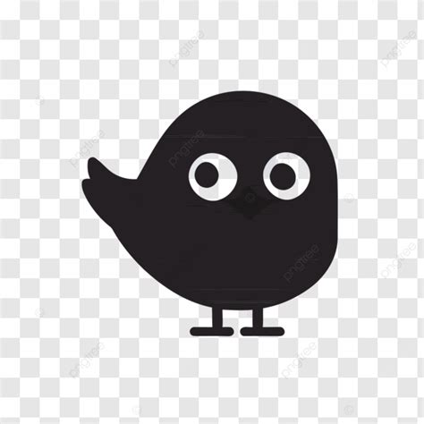 귀여운 작은 검은 새 그림 벡터 흰색 배경에 귀여운 새 이모티콘의 단순한 검은색 아이콘 그림자 없음 작은 프레임 중앙 Png 일러스트 및 벡터 에 대한 무료 다운로드