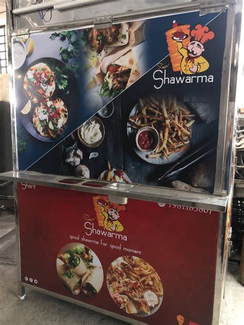Gas Stainless Steel Shawarma Shop Or Kiosk For Hotel Size 60 X 42