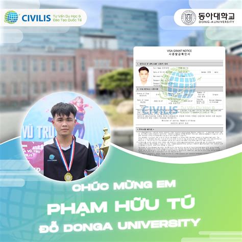 Học Viên Civilis Phạm Hữu Tú đỗ Trường Donga