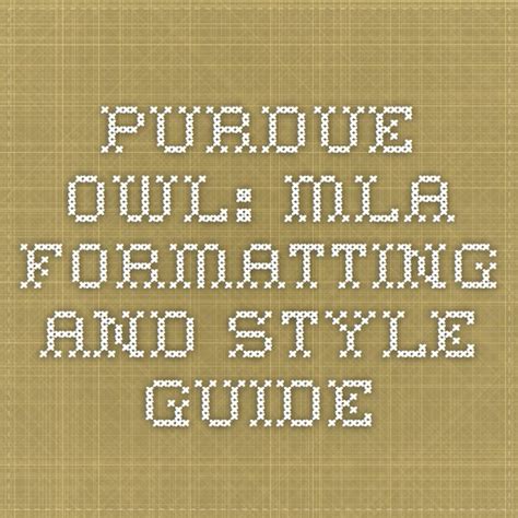 Purdue Owl Mla Formatting And Style Guide Writing Lab Writing