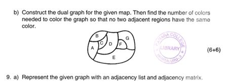 B Construct The Dual Graph For The Given Map Then Find The Number Of Co