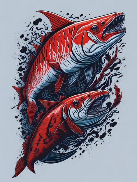 Premium Photo Red Salmon Fish With Splashes On It