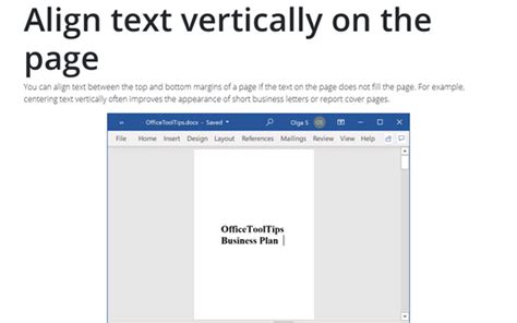 Align Text Vertically On The Page Microsoft Word