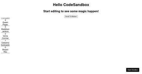 React Virtualized Infinite Scroll Examples CodeSandbox