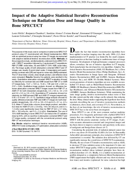 Pdf Impact Of The Adaptive Statistical Iterative Reconstruction Technique On Image Quality In