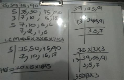 Find The Hcf And Lcm By Prime Factorisation Method Of A39 65 91 B
