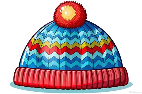 Зимняя шапка Картинка для детей Зима Зимняя одежда