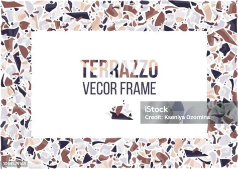 테라 스타일에서 프레임 텍스트에 대 한 공간을 가진 다채로운 테두리 서식 파일 직사각형에 대한 스톡 벡터 아트 및 기타 이미지 직사각형 테라조 0명 Istock