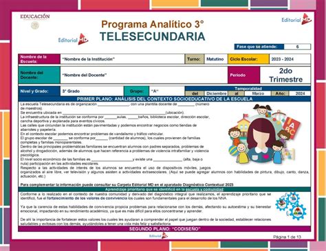 Planeaciones De Telesecundaria 3° Grado Segundo Trimestre