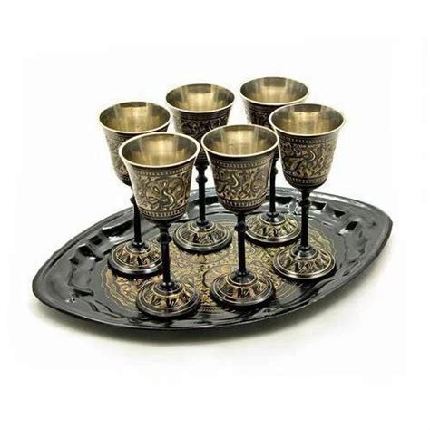 Metal Brass Glasses Set At Rs 1500set Brass Wine Glass Tea Sets In