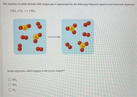 Solved The Reaction Of Sulfur Dioxide With Oxygen Gas Is
