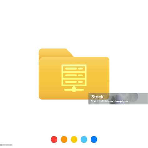 flat folder design element with server rack symbol folder icon vector