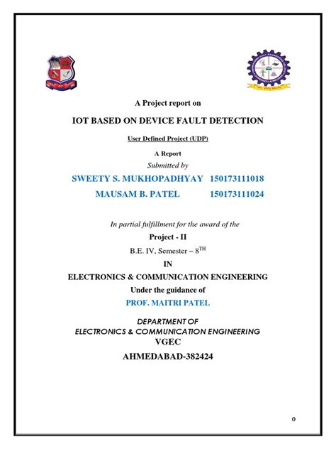 Iot Based On Device Fault Detection Final Report 8th Sem Pdf