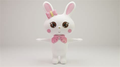 Cute Bunny 3d Model Rigged Cgtrader