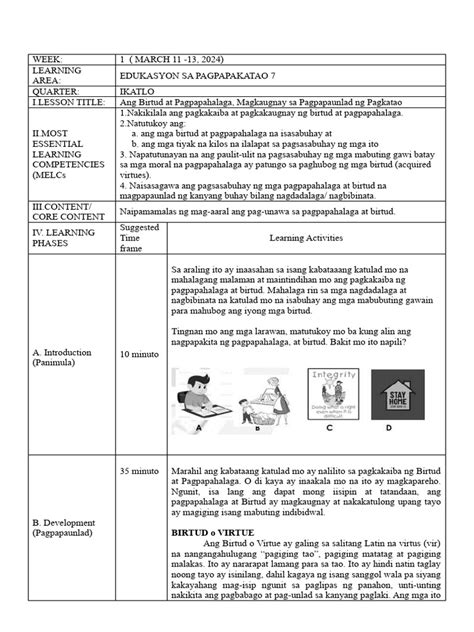 Lesson Plan Esp Week 1 Pdf