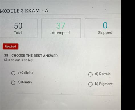 Solved Module 3 ﻿exam ﻿a50total37attempted0skipped38