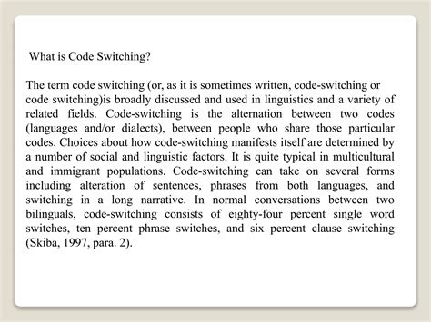 Code Switching Reason Pptx