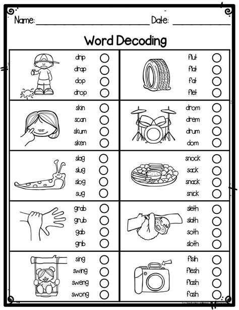 1st Grade Decoding Worksheets