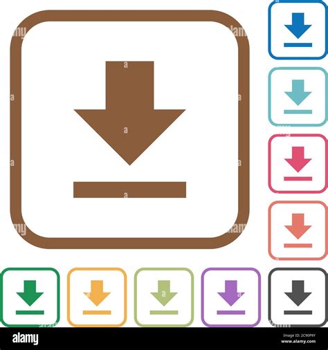 download simple icons in color rounded square frames on white