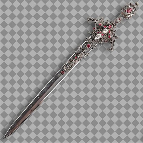 Premium PSD Graceful Forged Ruby Rapier With An Intricate Design A Slend PNG Game Asset On