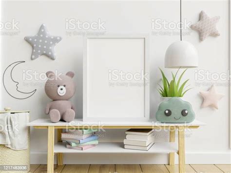 어린이 방 어린이 방 보육 모형에서 포스터 프레임을 조롱합니다 실내 장식에 대한 스톡 사진 및 기타 이미지 실내 장식 어린