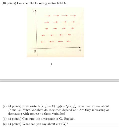 solved 10 points consider the following vector field g х