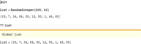 Bugs Assign A Randomly Generated List To Variable Mathematica Stack