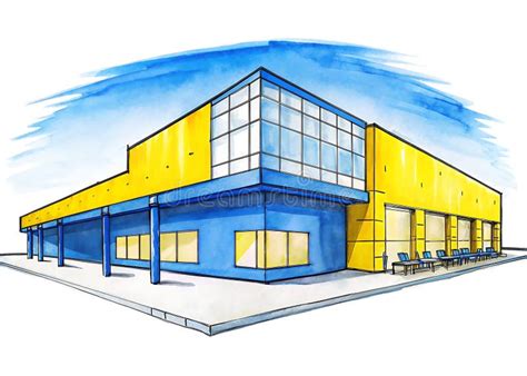 Bright Yellow And Blue Supermarket In Frankfurts Bustling City Center A