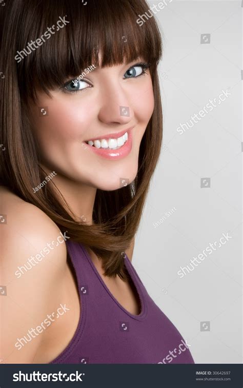 Smiling Brunette Woman Stock Photo Shutterstock