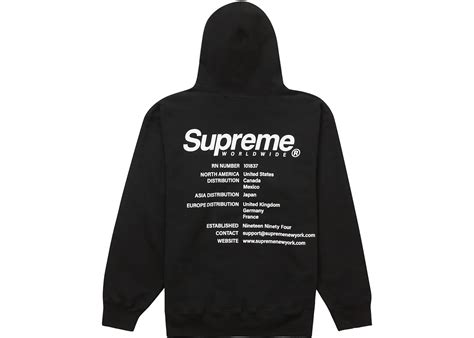 Supreme Worldwide Hooded Sweatshirt Black Mens Ss23 Us