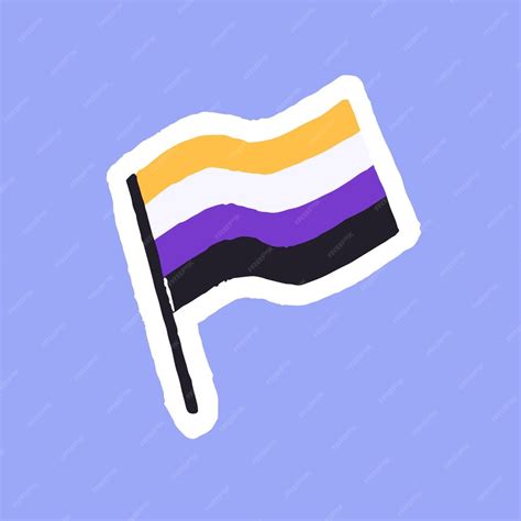 Premium Vector Non Binary Or Genderqueer Pride Flag Sticker Multiple