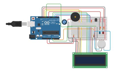 Circuit Design Sensor De Temperatura E Gas Tinkercad