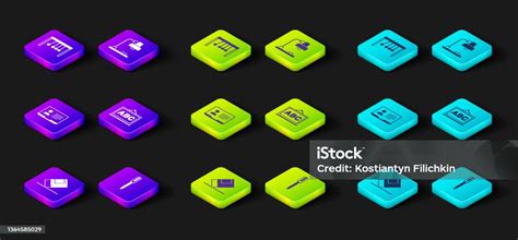 지우개 또는 고무 펜 온라인 클래스 칠판 테이블 램프 및 진자 아이콘을 설정합니다 벡터 0명에 대한 스톡 벡터 아트 및 기타